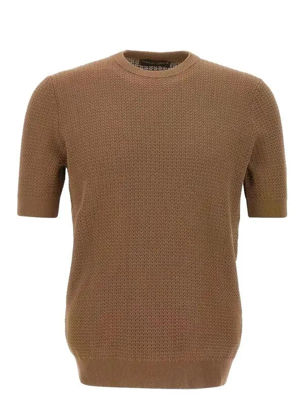 FILIPPO DE LAURENTIIS Interwoven Cotton Sweater - Brown