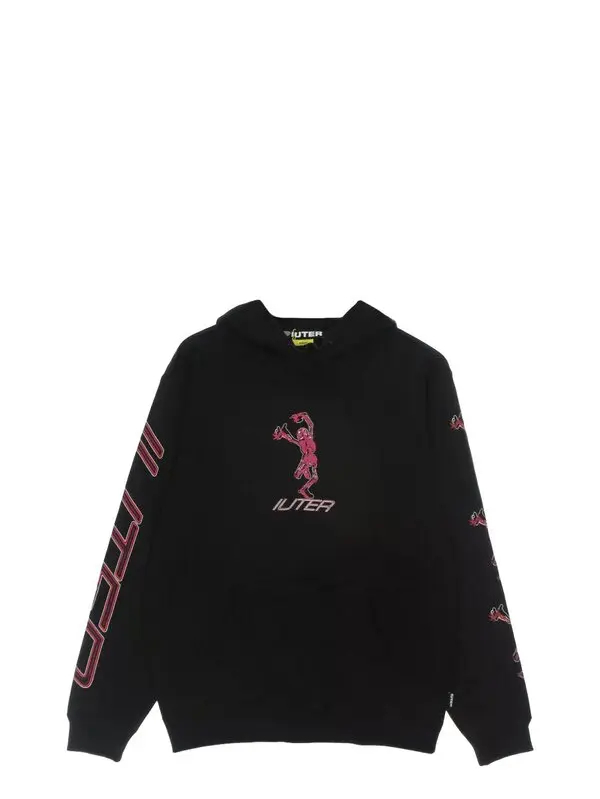 IUTER Skeleton-print Logo Hoodie - Black