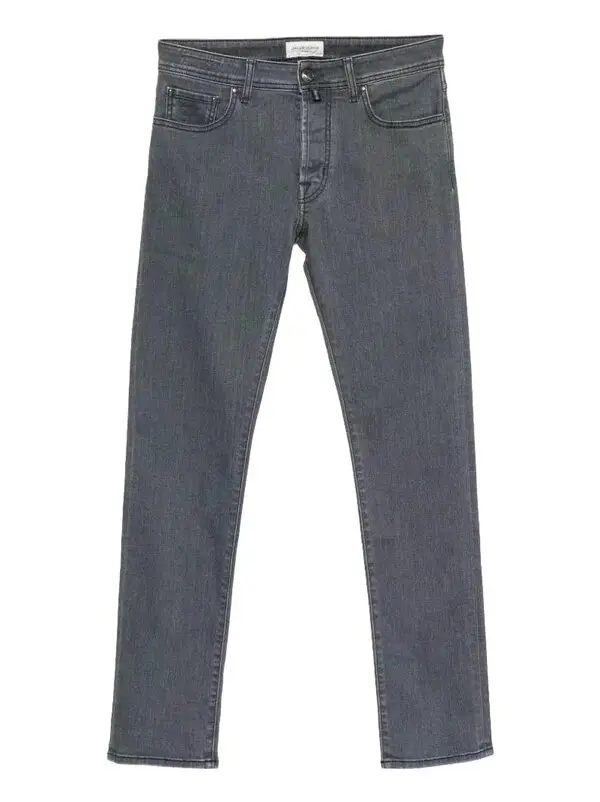 Jacob Cohen Bard Logo-patch Straight-leg Jeans - Grey