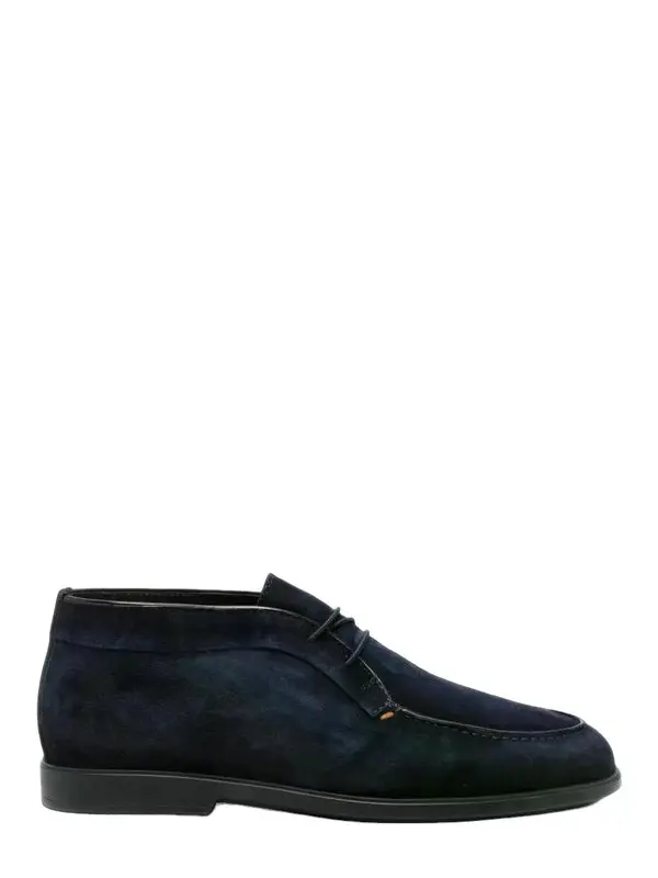 Santoni Malibu Suede Lace-up Loafers - Blue