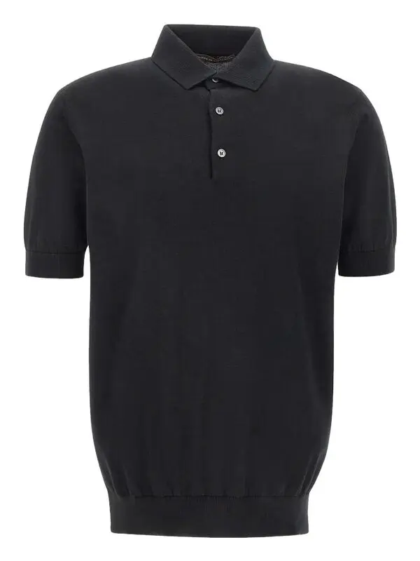 FILIPPO DE LAURENTIIS Cotton Polo-shirt - Black