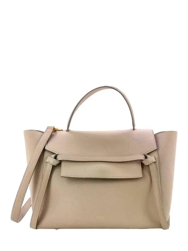 Celine Textured Leather Mini Shoulder Bag - Neutrals