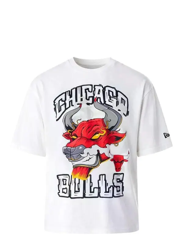 New Era Graphic-print Drop-shoulder T-shirt - White