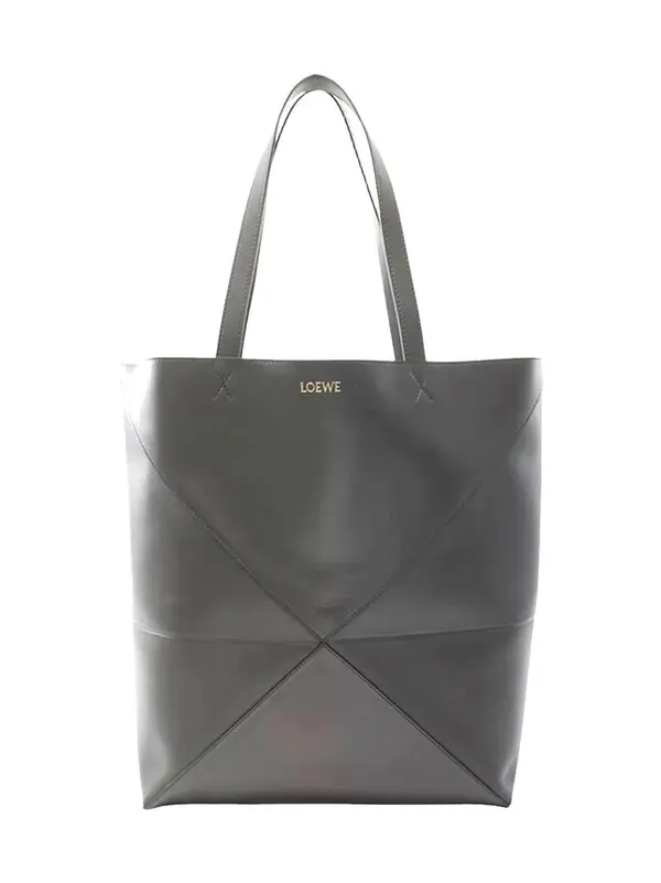 Loewe Calfskin Puzzle Fold Tote Bag - Grey