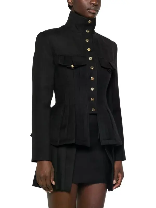Elisabetta Franchi Peplum Button-up Jacket - Black