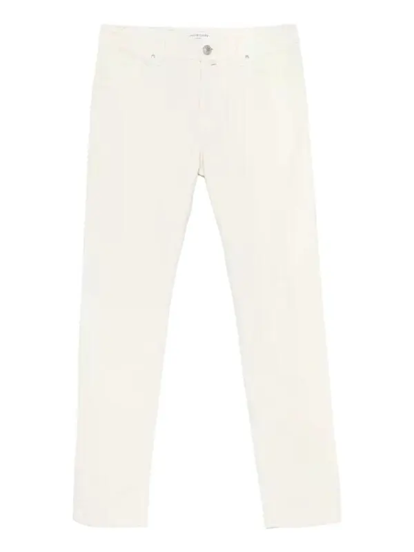 Jacob Cohen Bard Logo-patch Straight-leg Trousers - Neutrals