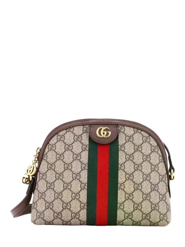 Gucci Ophidia Dome Gg Coated Canvas Small Shoulder Bag - Brown