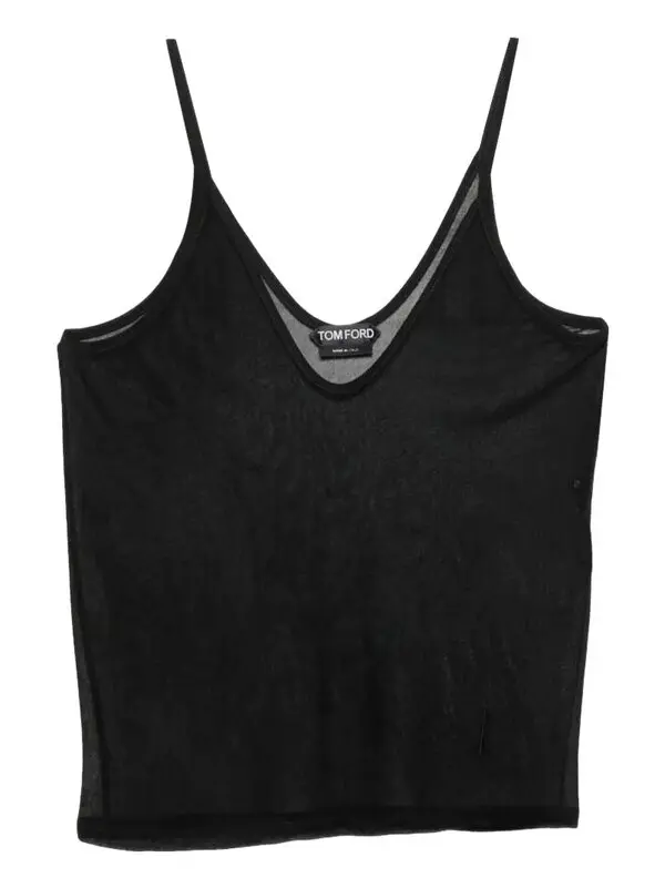 TOM FORD Sheer Silk-blend Top - Black