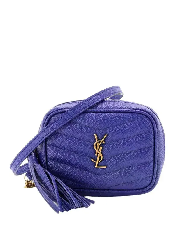 Saint Laurent Lou Camera Bag Matelasse Chevron Leather Baby Crossbody Bag - Blue