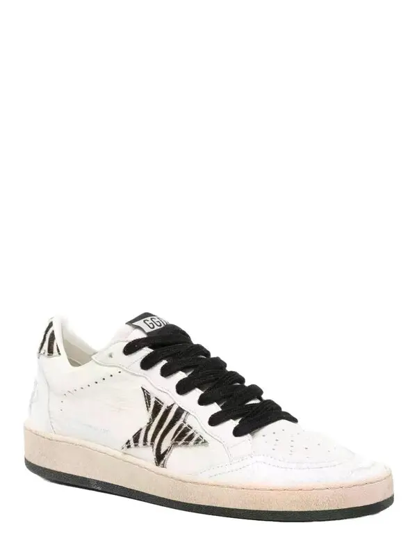 GOLDEN GOOSE Ballstar Zebra-print Sneakers - Neutrals