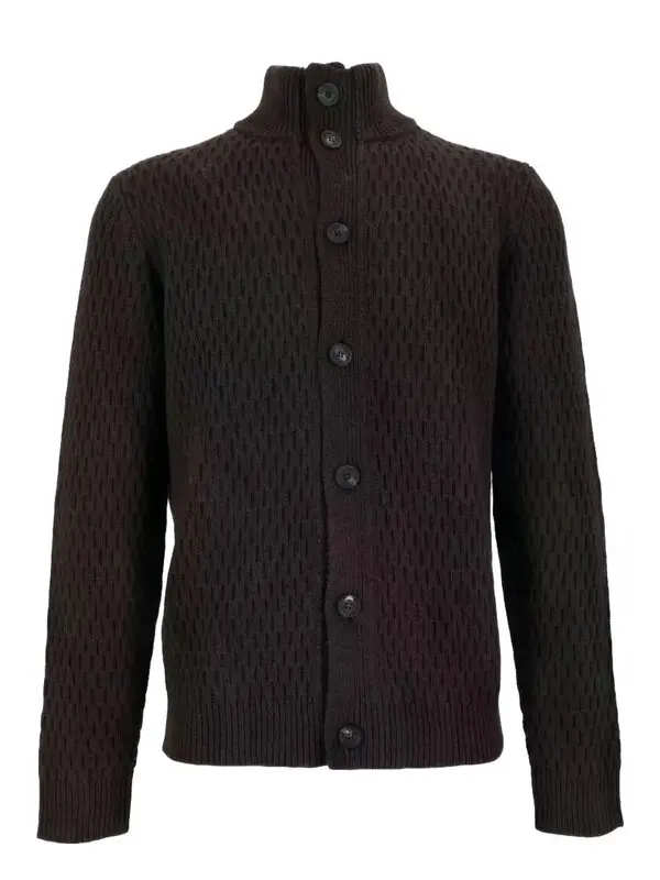Peserico Honeycomb-knit Button-up Cardigan - Brown