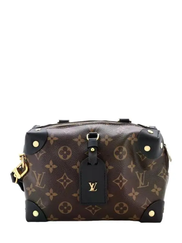 LOUIS VUITTON Monogram Canvas Petite Malle Souple Handbag - Black
