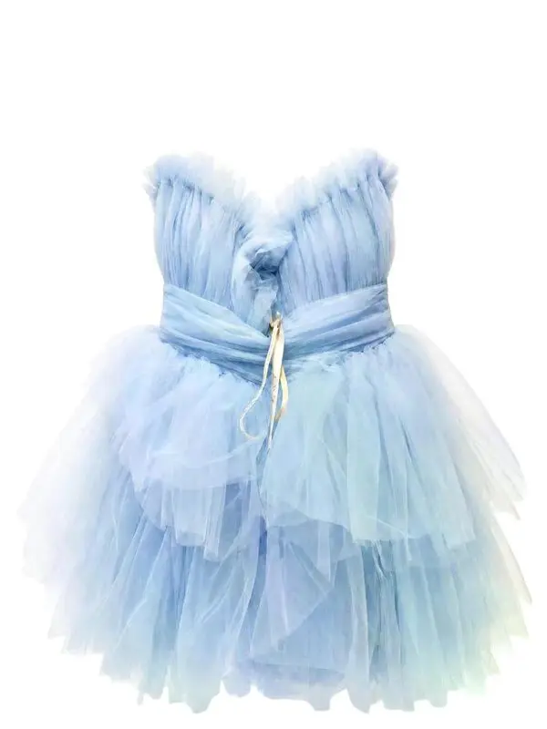 BRONX AND BRONCO Ruffled Tulle Mini Dress - Blue