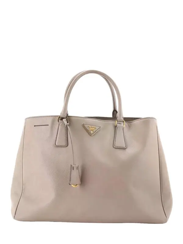 Prada Saffiano Leather Open Tote Bag - Grey