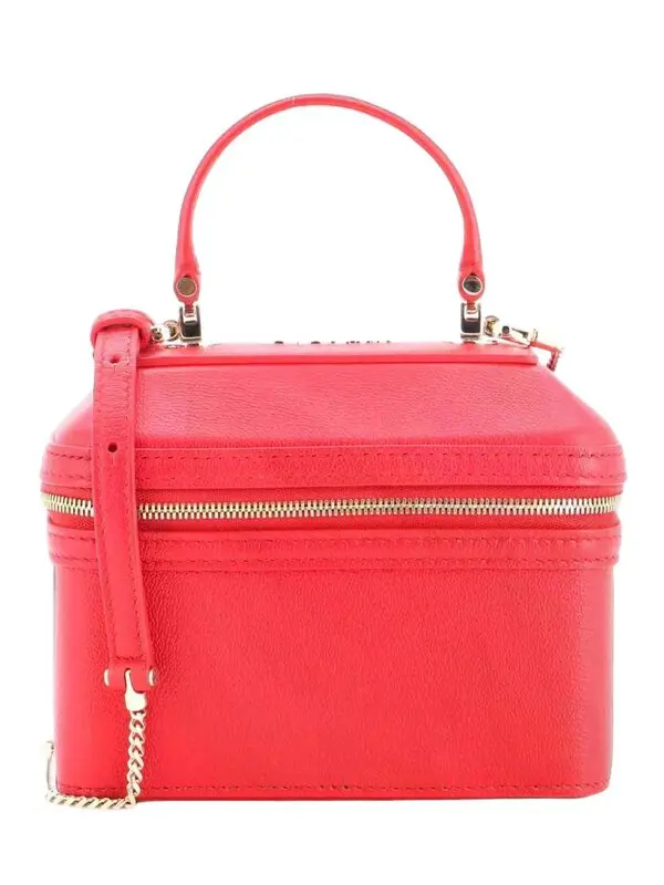 BVLGARI Serpenti Forever Top Handle Convertible Vanity Leather Small Satchel - Red
