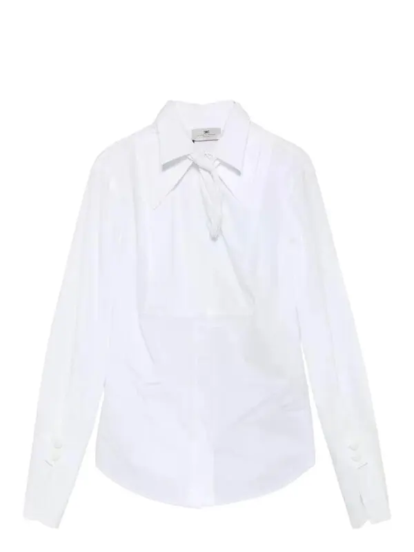 Elisabetta Franchi Pussy-bow Long-sleeve Shirt - White