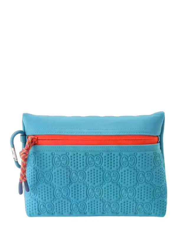 Gucci Gg Embossed Neoprene Scuba Pouch - Blue