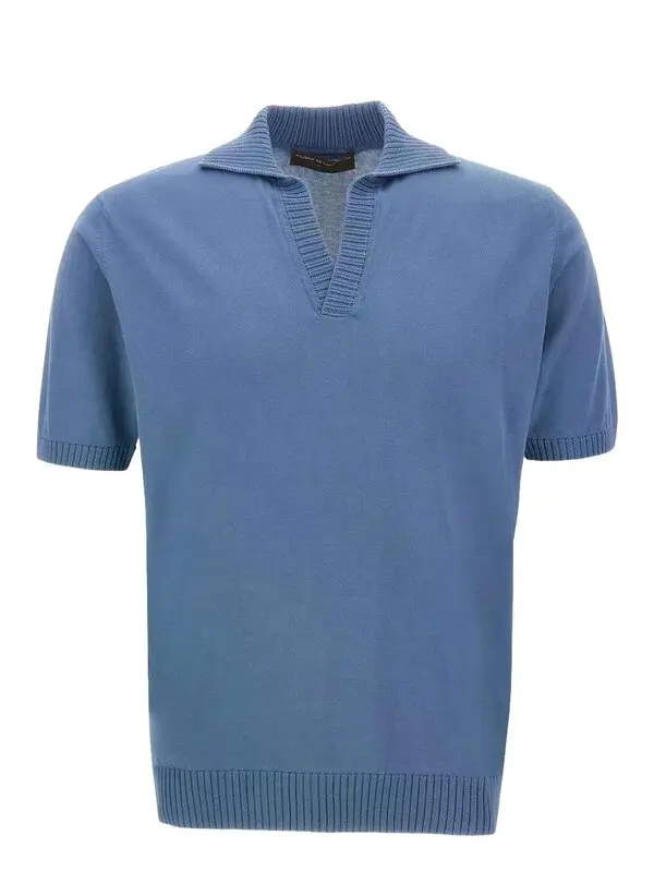 FILIPPO DE LAURENTIIS Skipper Ribbed-trim T-shirt - Blue