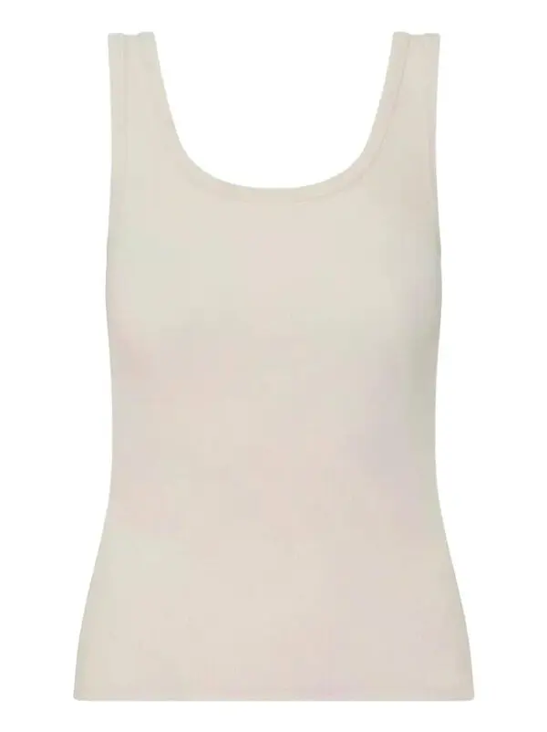 PATRICK ASSARAF Ribbed Scoop-neck Tank Top - Neutrals