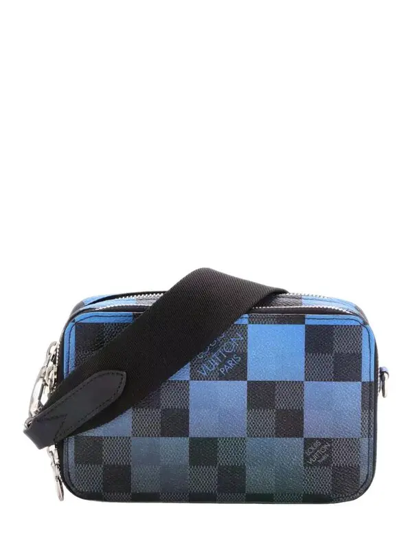 LOUIS VUITTON Alpha Wearable Wallet Limited Edition Damier Graphite Giant Crossbody Bag - Blue