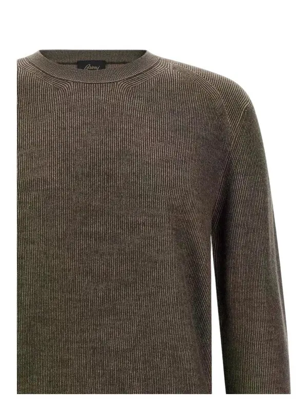 Brioni Vanisé-weave Raglan-sleeve Sweater - Brown