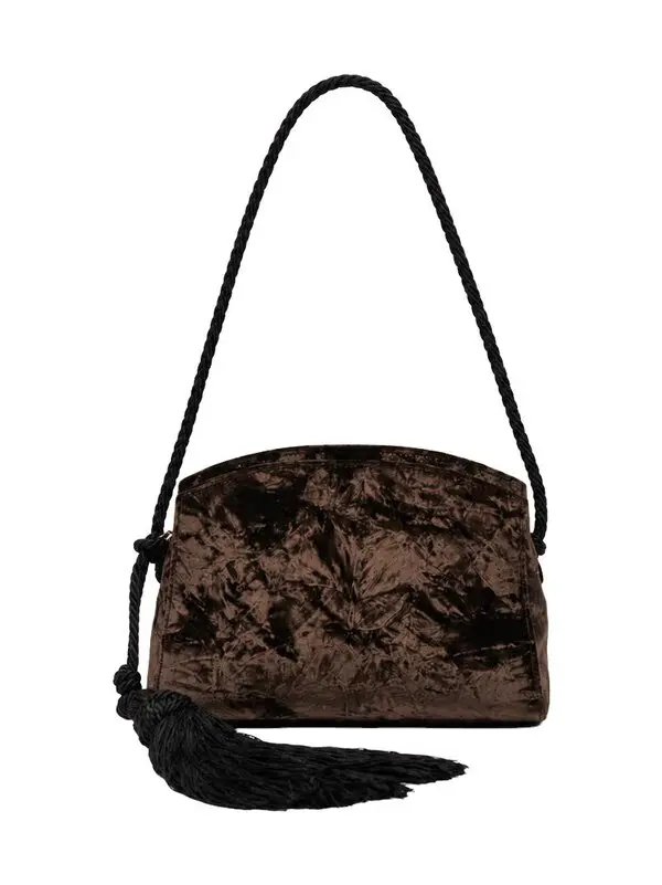 LIFFNER Velvet Tassel Clutch - Brown
