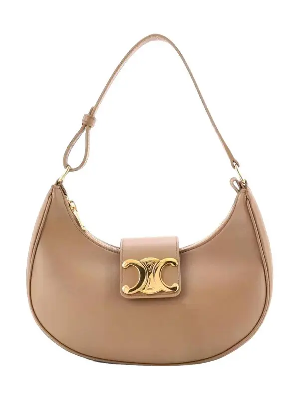 Celine Ava Triomphe Leather Shoulder Bag - Neutrals