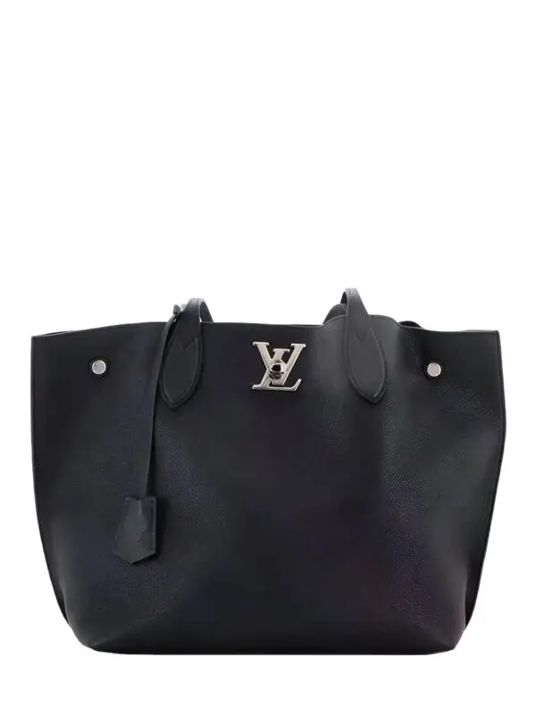 LOUIS VUITTON Lockme Go Leather Tote Bag - Black