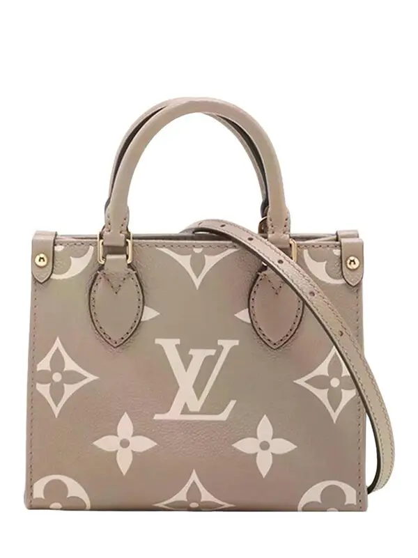LOUIS VUITTON Bicolor Monogram Empreinte Giant Onthego Satchel - Neutrals