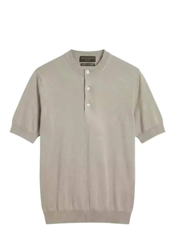 FILIPPO DE LAURENTIIS Short-sleeve Half-button Top - Neutrals