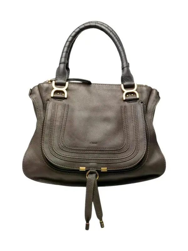 Chloé Medium Pebbled Calfskin Marcie Satchel - Brown