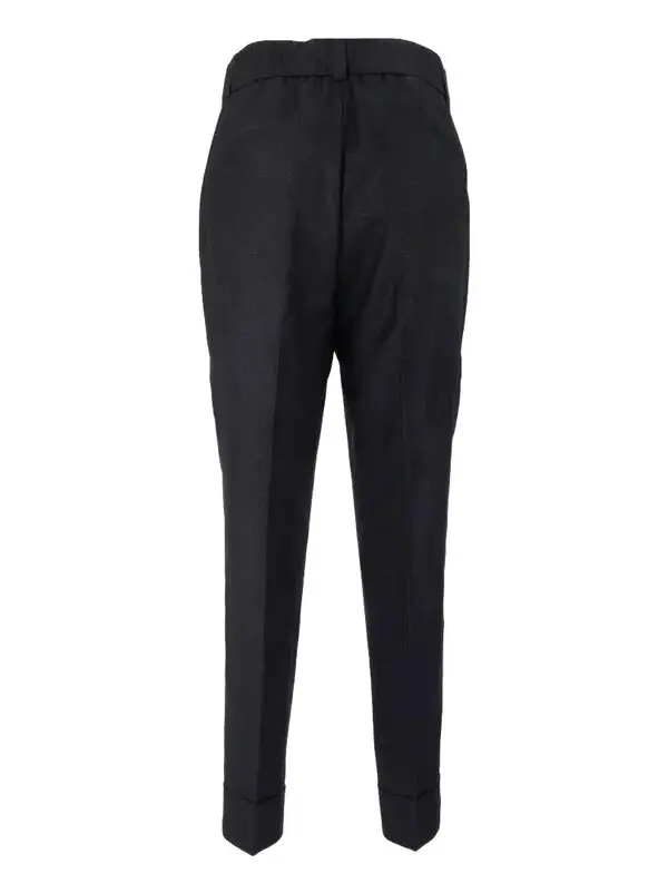 Peserico Pleated Turned-up Trousers - Black