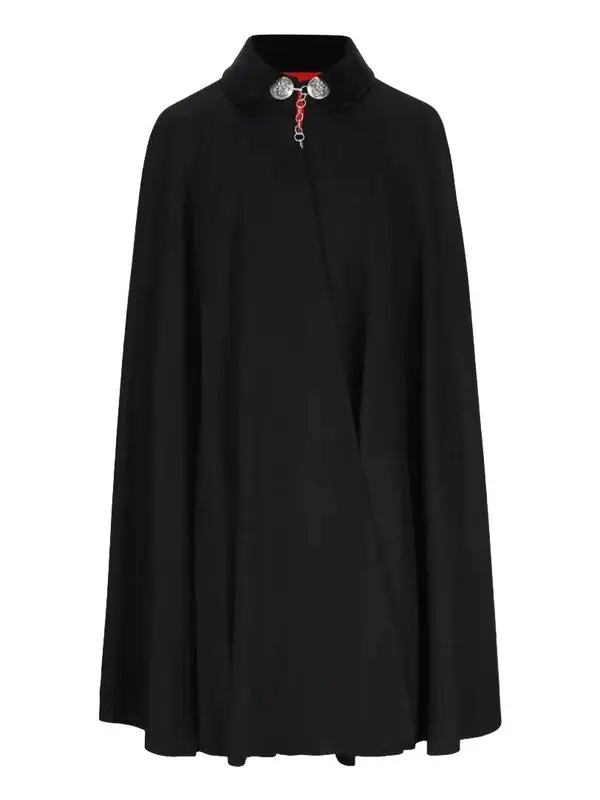 IL TABARRO Ambasciata Velvet-collar Cape - Black