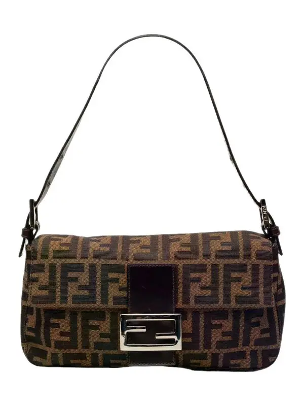 Fendi Zucca Canvas Baguette Shoulder Bag - Brown