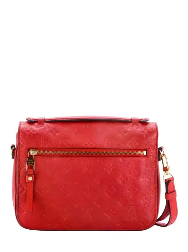 LOUIS VUITTON Pochette Metis Monogram Empreinte Leather East West Crossbody Bag - Red