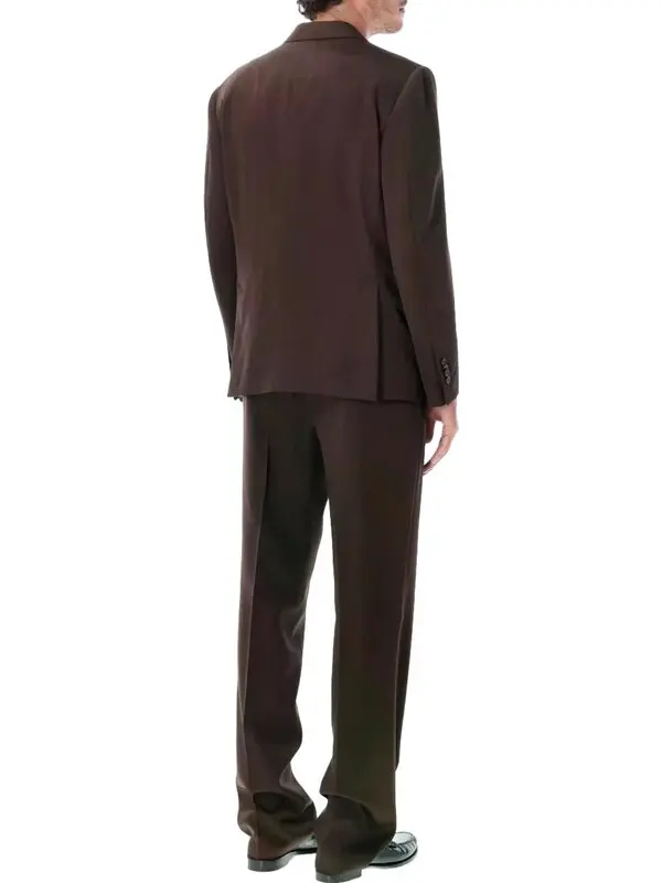 LARDINI Double-breasted Peak-lapel Suit - Brown