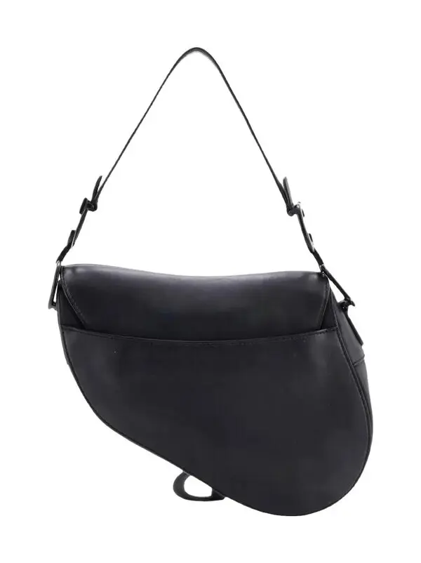 Dior Ultra Matte Saddle Handbag Leather Medium Shoulder Bag - Black