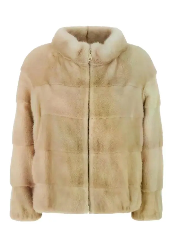 SUPREMA Panelled Zip-up Coat - Neutrals