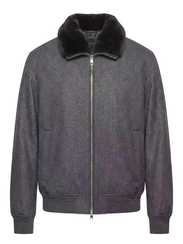 MONTECORE Faux-fur Collar Bomber Jacket - Grey