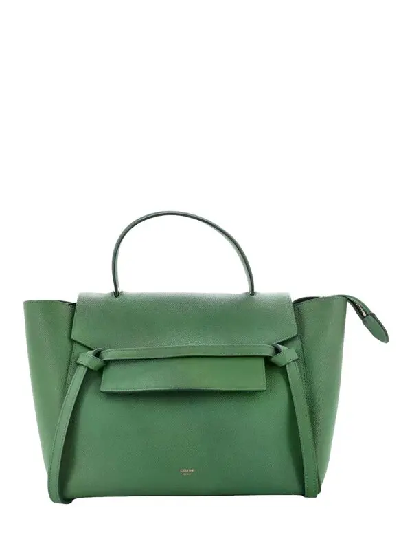 Celine Belt Bag Textured Leather Mini Shoulder Bag - Green