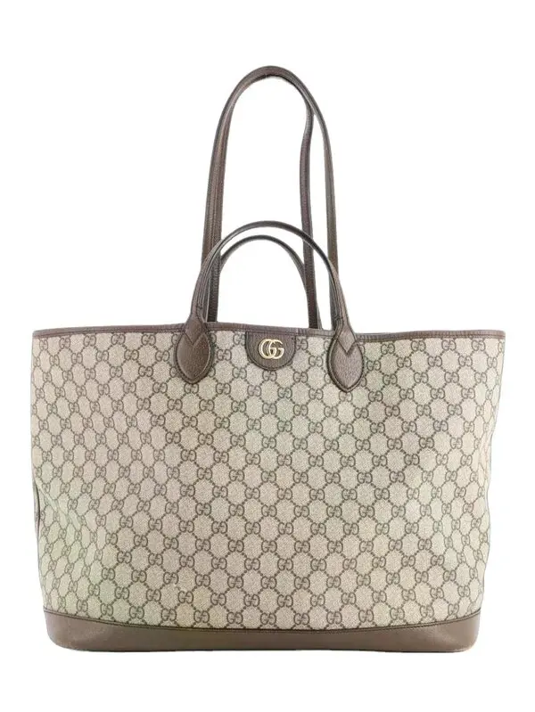 Gucci Ophidia Gg Coated Canvas And Leather Medium Tote Bag - Brown