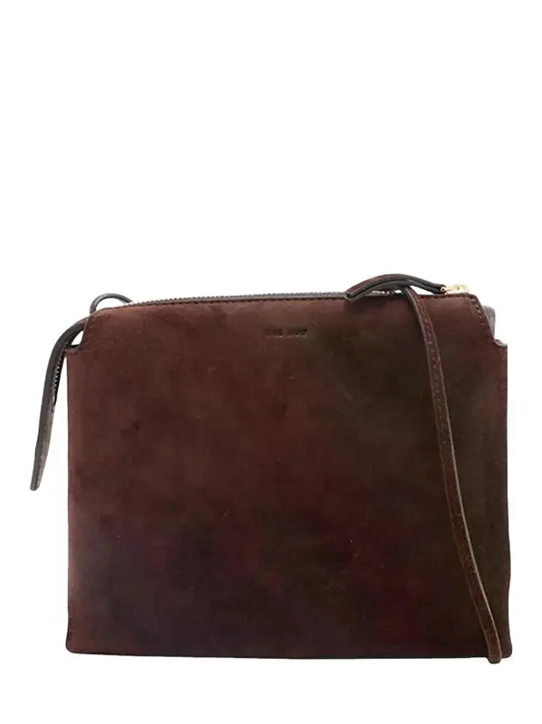 THE ROW Mini Twin Suede Cross Body Bag - Brown