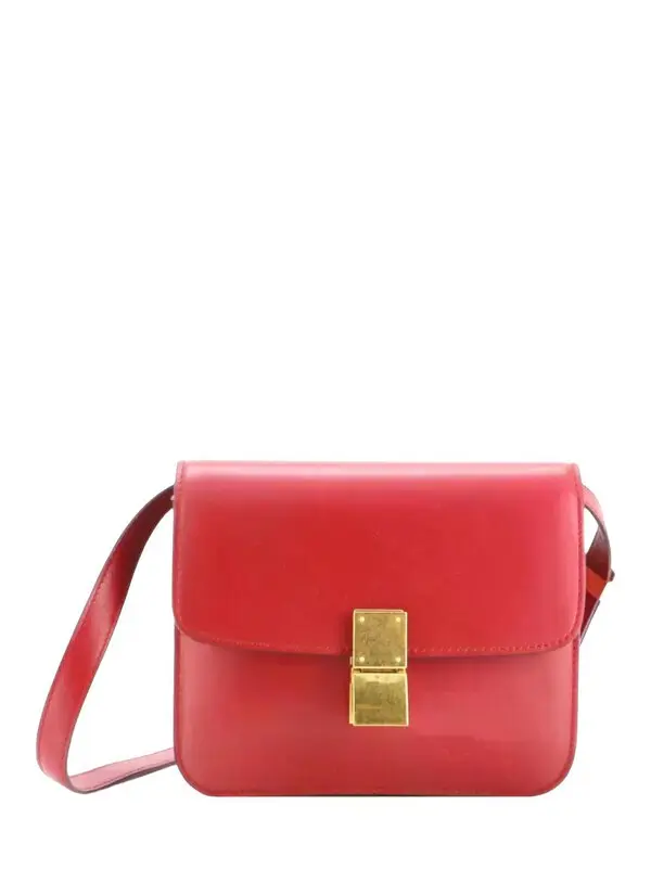 Celine Classic Box Smooth Leather Teen Shoulder Bag - Red
