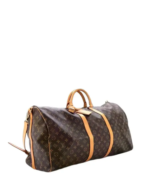LOUIS VUITTON Monogram Canvas Keepall Bandouliere 60 Travel Bag - Brown