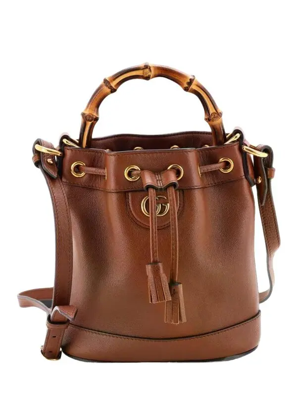 Gucci Leather Mini Bucket Bag - Brown