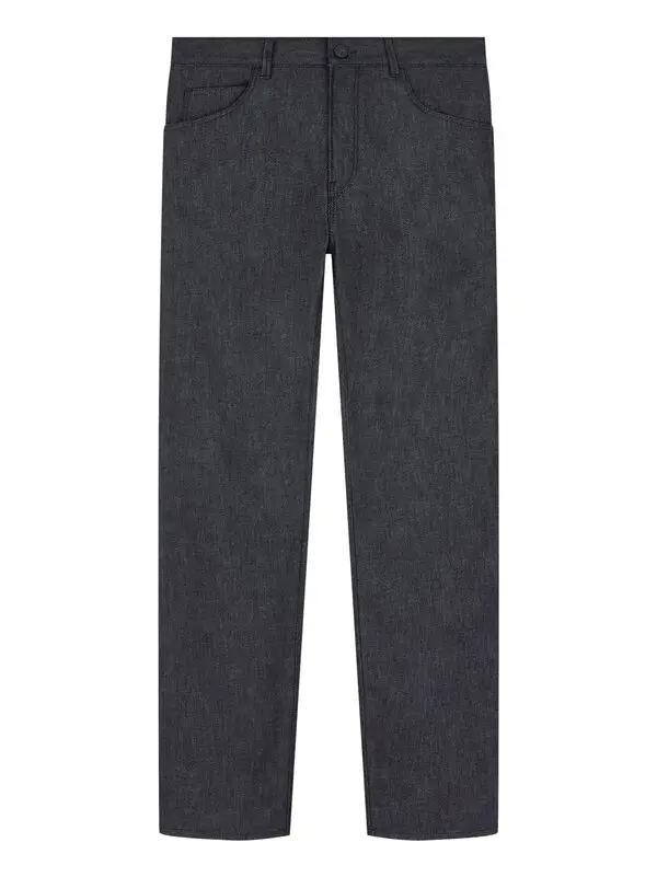Giorgio Armani Regular Fit 5-pocket Pants In Stretch Cashmere-blend Denim - Blue