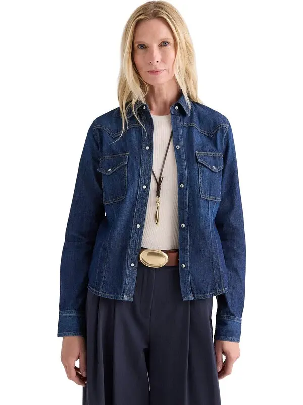 TWP Mustang Sally Denim Shirt - Dark Stone