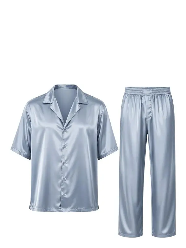 HUSTLE Pearl Grey Satin-set - Gray