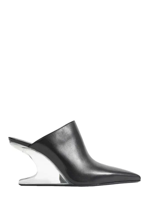 Rick Owens Tower Cantilever Sabot Sharp Mules - Black