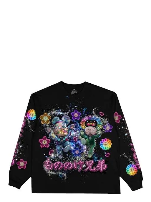 TAKASHI MURAKAMI X Mnnk Bro. Long Sleeve T-shirt - Black